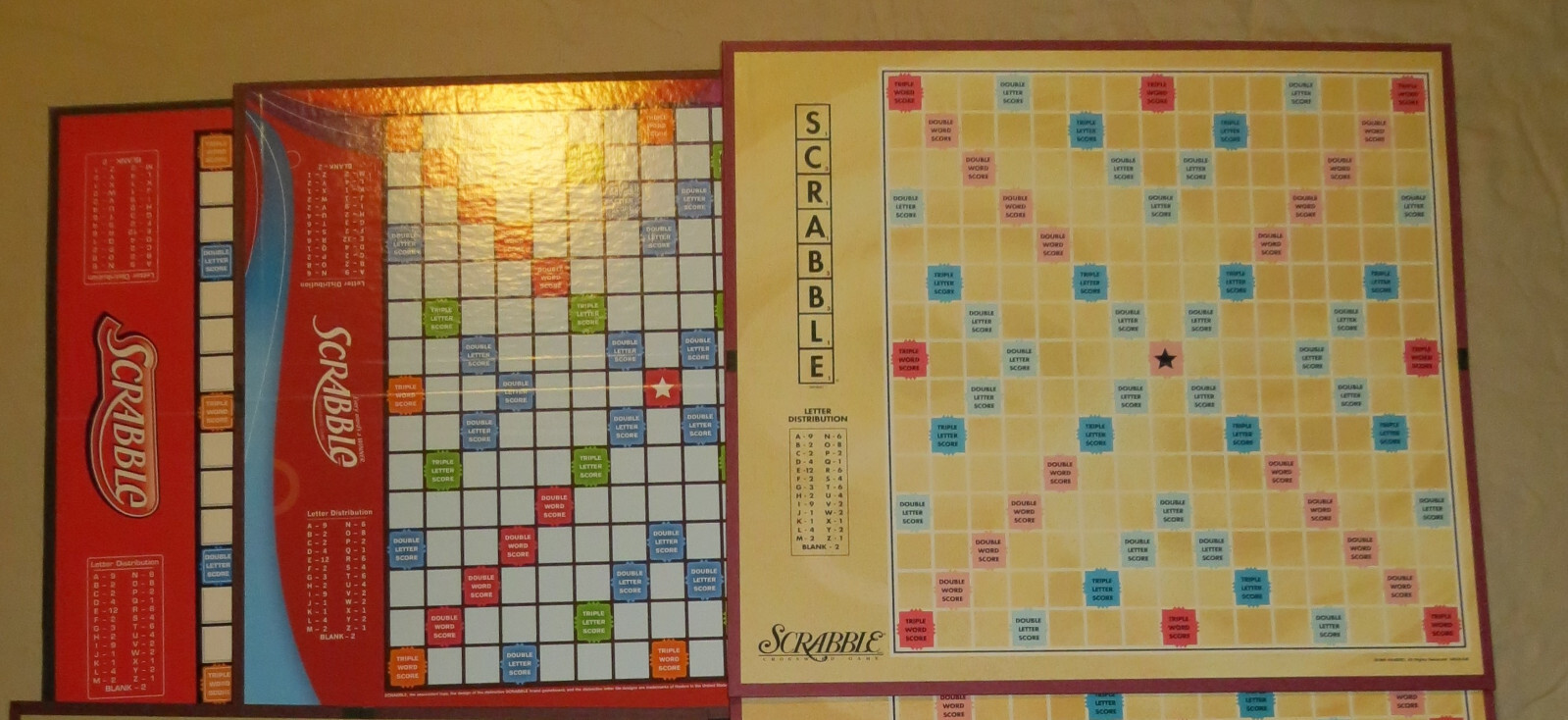 EUC! Lot of 4 SCRABBLE Boards - 1999-2012, All Hasbro, Great for tournaments | eBay