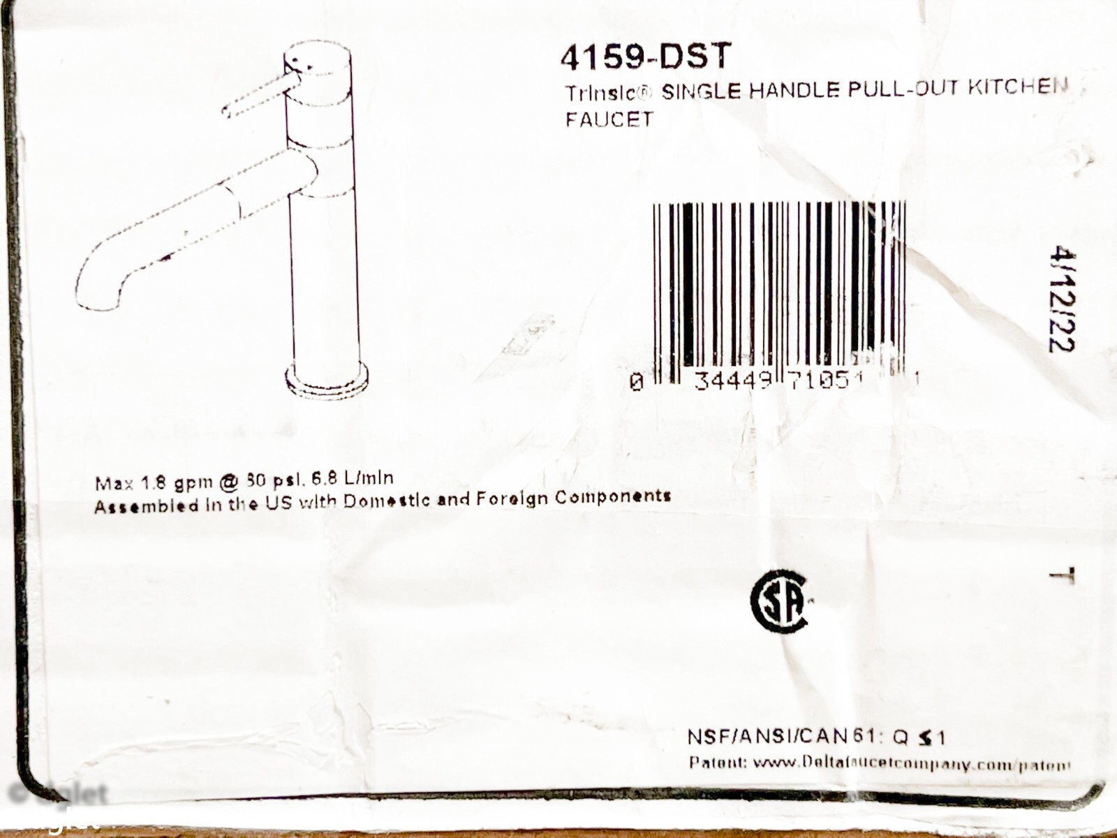 Delta Faucet Trinsic Single Handle Pull-Out Kitchen Faucet In Chrome ...