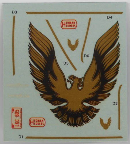 Vintage DECAL SHEET for 1982 MPC - Pontiac Firebird "BLACKBIRD" Model ...