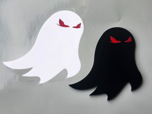 2x Ghost Spooky Demon Redeye Badge Logo Emblem for Car Auto Fender ...