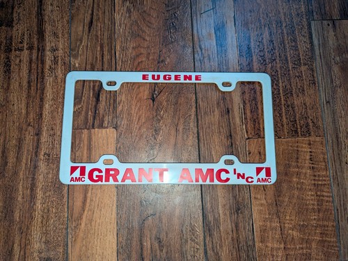 RARE Vintage Eugene Oregon Grant AMC Inc Plastic Dealer License Plate ...