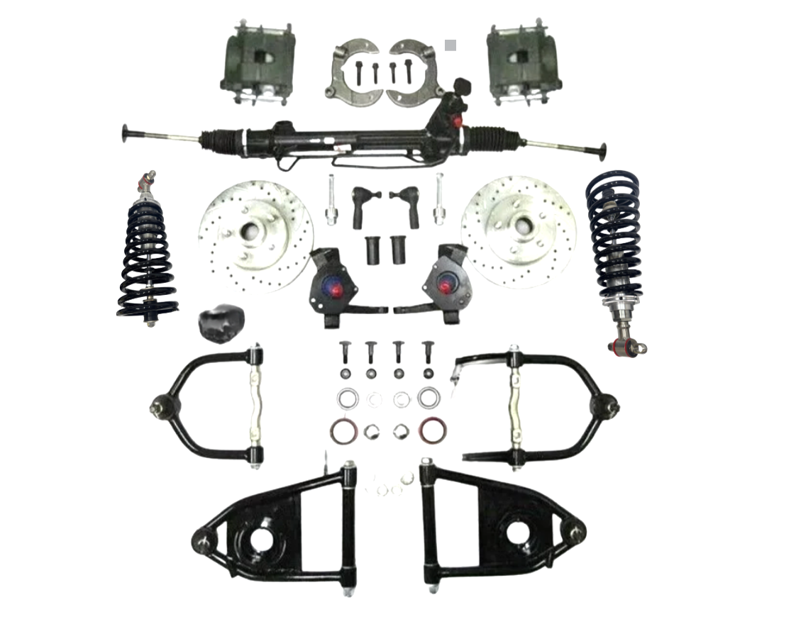 Mustang II Power Front End STOCK COILOVER Suspension Kit Rotors NO ...