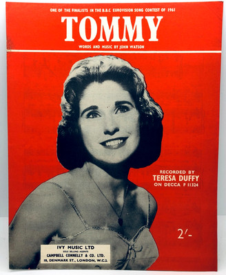 TOMMY - Teresa Duffy - 1961 UK sheet music - Eurovision Song Contest ...