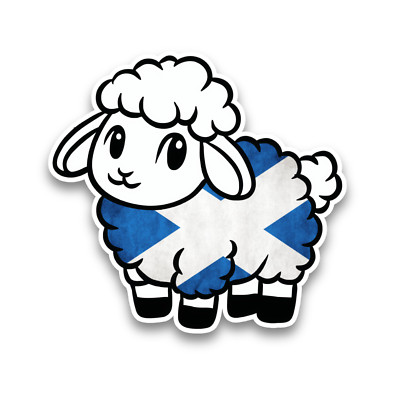 Cartoon Scotland Scottish Saltire Flag Sheep Lamb Vinyl Sticker Decal ...
