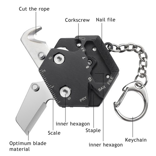 Pocket Keychain Screwdriver Set Multifunctional Hexagon Coin Outdoor ...