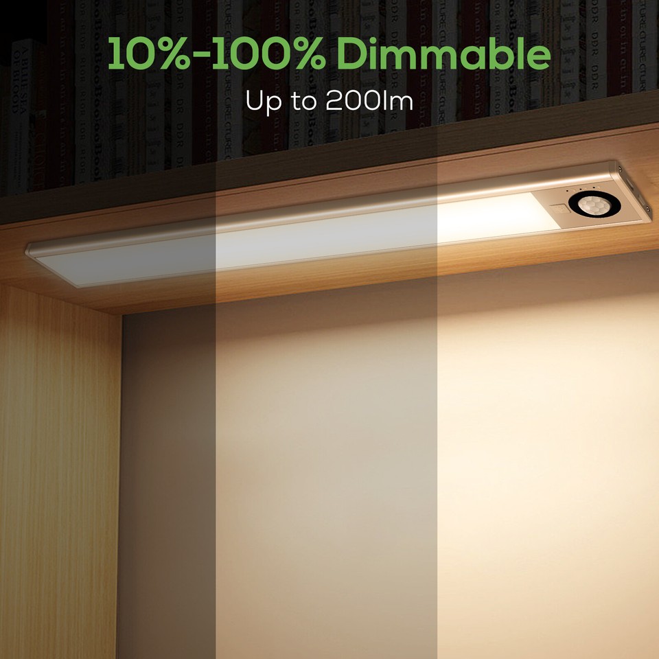 1/2X Wireless LED Cabinet Closet Light PIR Motion Sensor CCT Dimmable ...