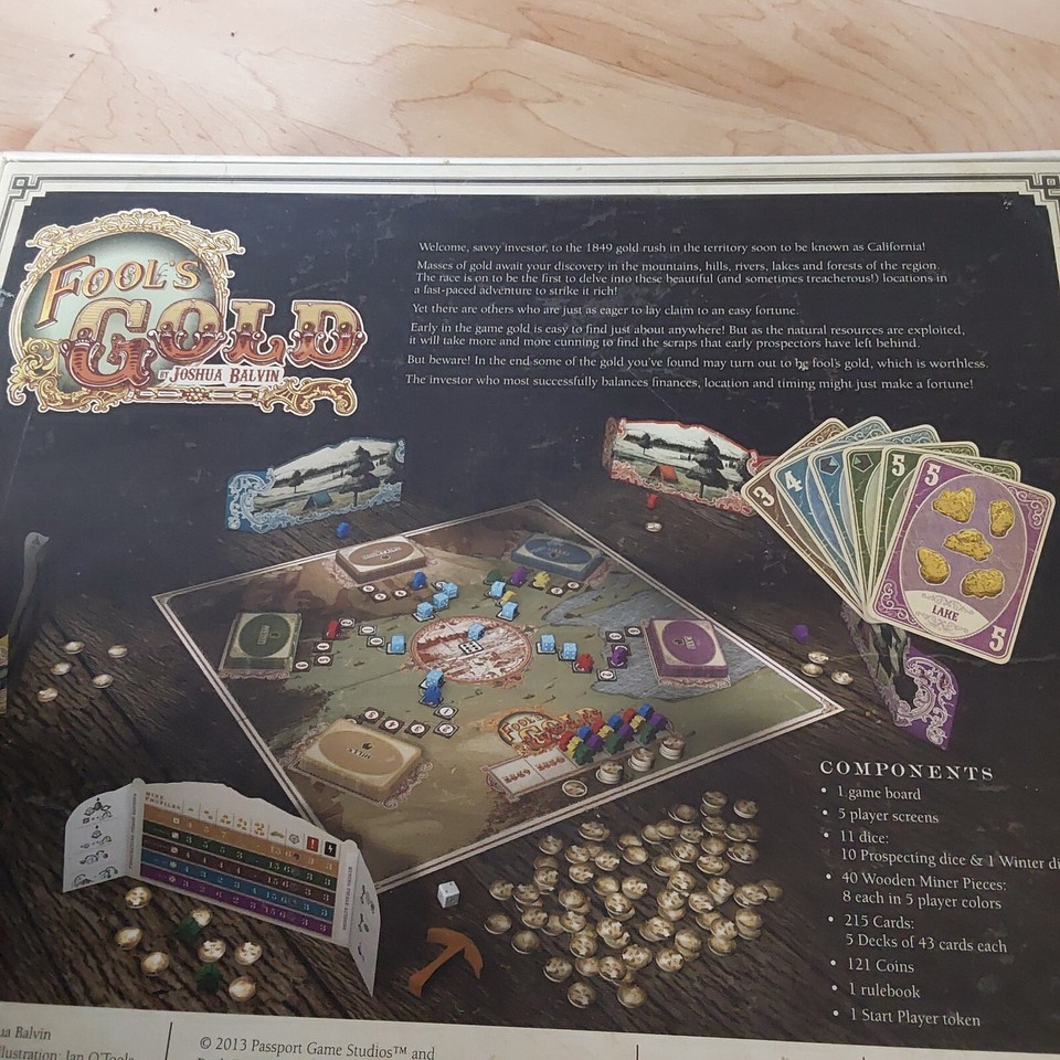 Fool's Gold Board Game Rock Paper Scissors & Passport Games 2013 READ ...
