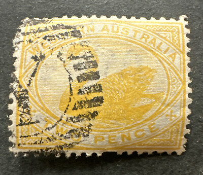 C1900 Western Australia Black Swan Australia State Stamp 2d Yellow J90 ...