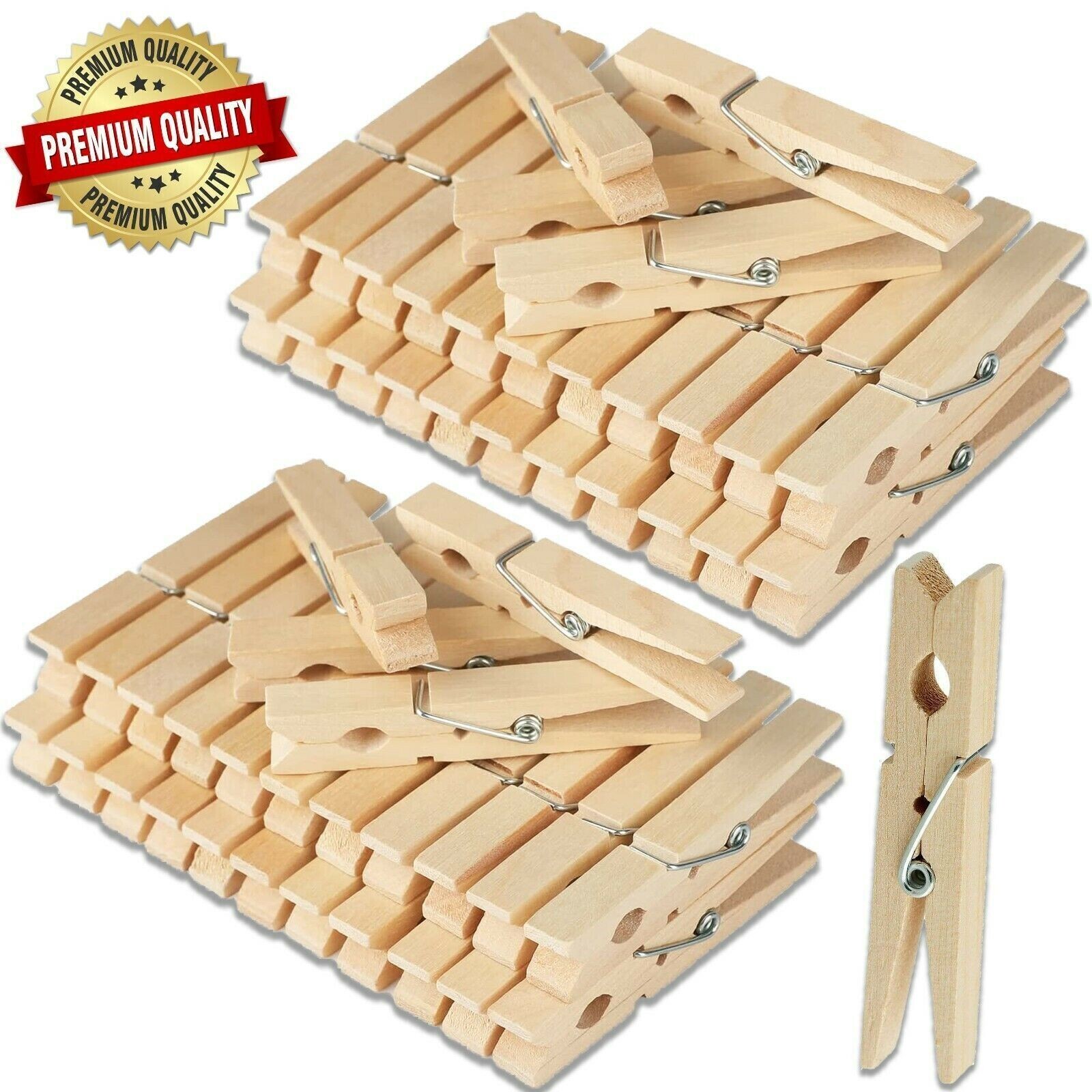 25 x Super Strong Wooden Clothes Pegs Washing Line Laundry Clip Grip ...