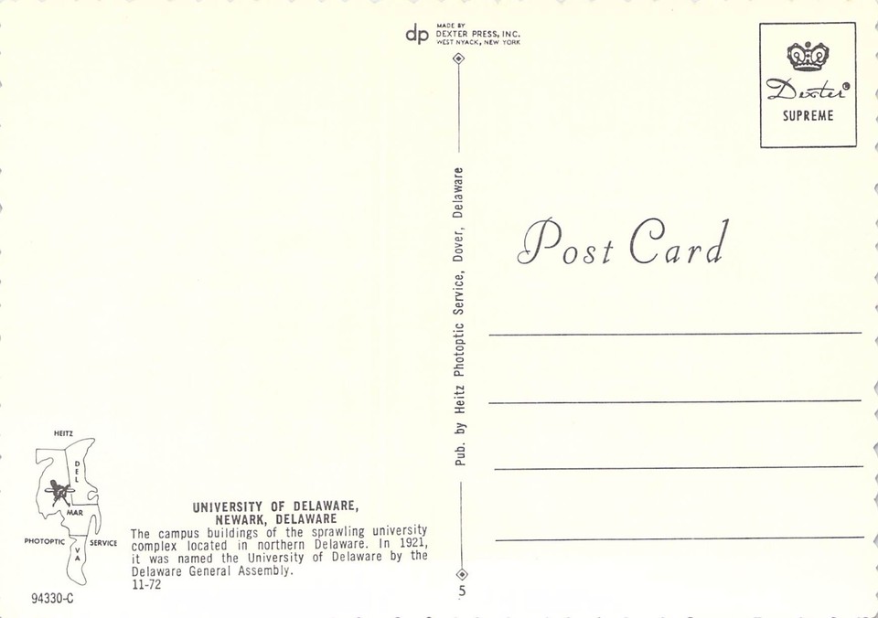 1973 Newark University of Delaware Aerial View Mint Postcard 4x6 C28 | eBay