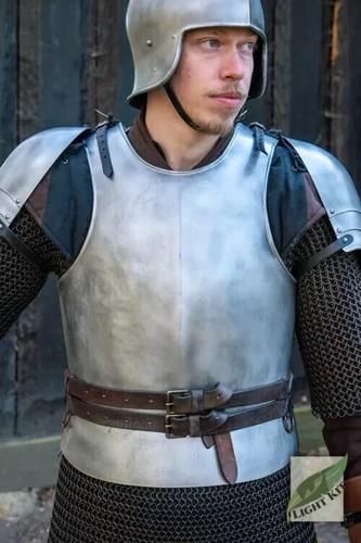 Mercenary Armor Set Medieval Knight Cuirass, Helmet, Pauldrons, Greaves ...
