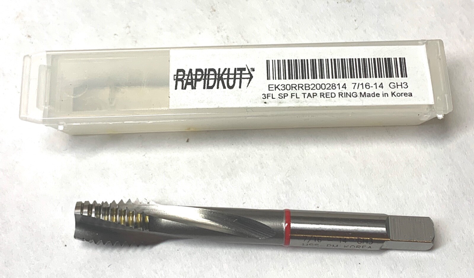 RAPIDKUT 7/16-14 Dia.- GH3-3FL - Spiral HSS Tap - EK30RRB2002814 - Qty ...