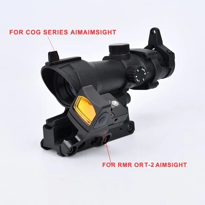 Tactical Scope Optic Base Mount For ACOG VCOG For T2 T1 /RMR Offset ...