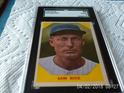 1960 FLEER # 34 SAM RICE SGC 80 BASEBALL GREATS !! | eBay