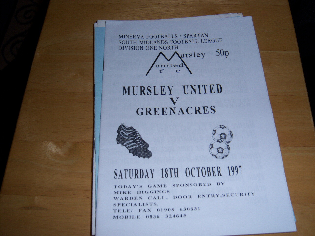 MURSLEY UNITED V GREENACRES 97/98 | eBay