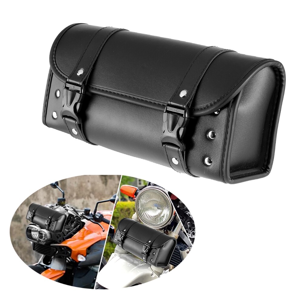 Motorcycle Tool Bag Front Fork Handlebar Saddlebag PU Leather Storage ...