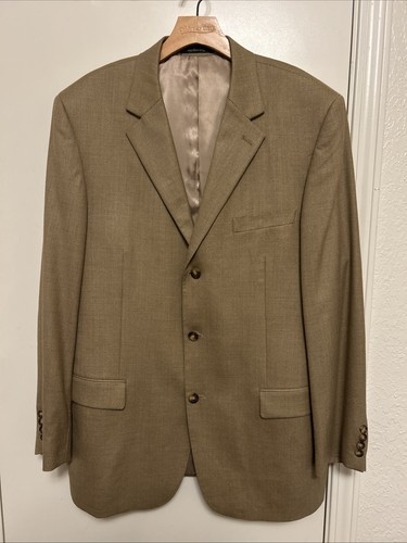 Andrew Fezza 44L Silk Wool Sport Coat Tan Checked Blazer Suit Jacket | eBay