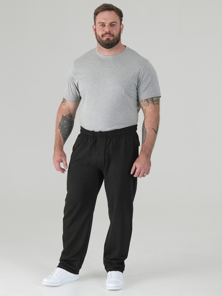 D555 Big Mens Jogging Bottoms Fleece Elasticated Waist Black 1XL-8XL ...