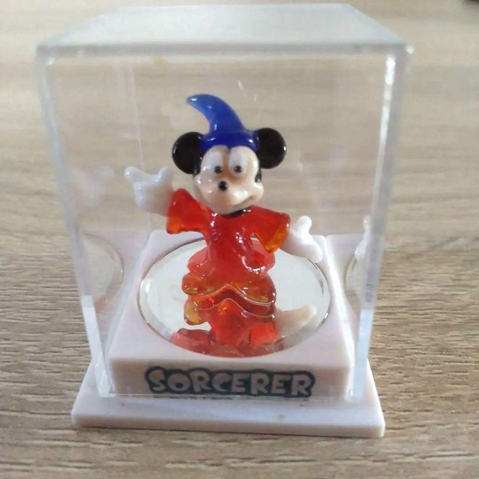 Mickey Mouse Fantasia Glass Craft Figure Disney Cinderella Castle | eBay
