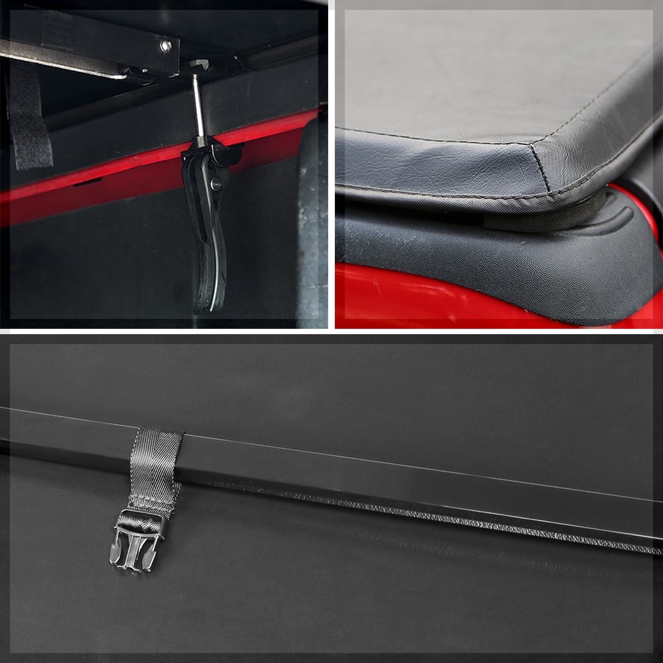 Short Bed Tonneau Cover 6.5Ft Soft Top Tri-Fold Fleetside for 99-16 ...