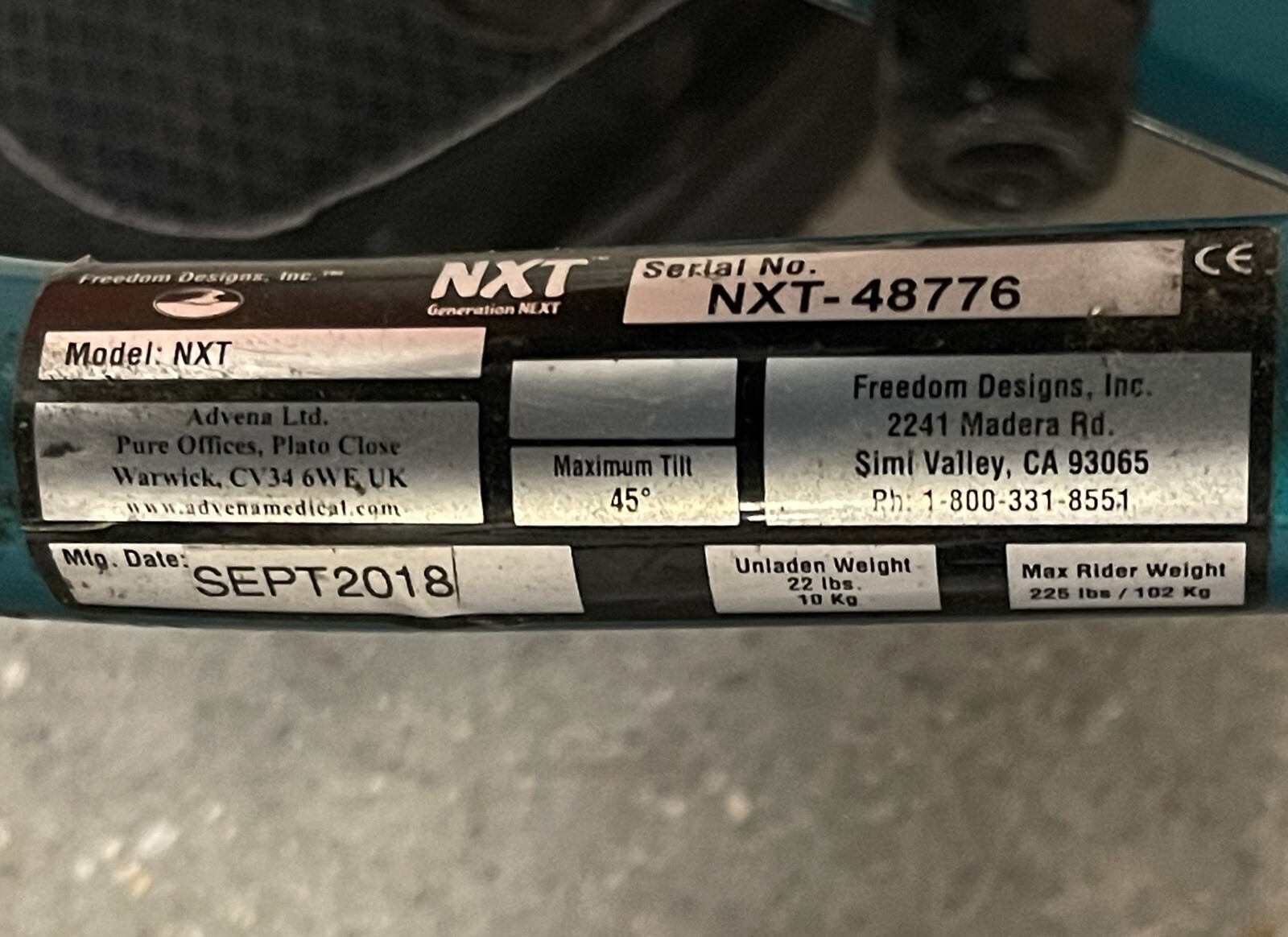 2018 Freedom Designs NXT Youth Pediatric Tilt-in-Space Wheelchair Max ...