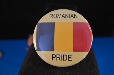 "ROMANIAN PRIDE" BUTTON pinback pin badge Large 2 1/4" NEW! heritage ...
