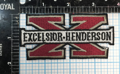 VINTAGE EXCELSIOR-HENDERSON MOTORCYCLES LOGO 3.75" IRON ON PATCH | eBay