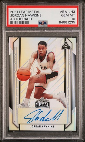 PSA 10 - JORDAN HAWKINS Auto - 2021 Leaf Metal Autograph RC - First ...