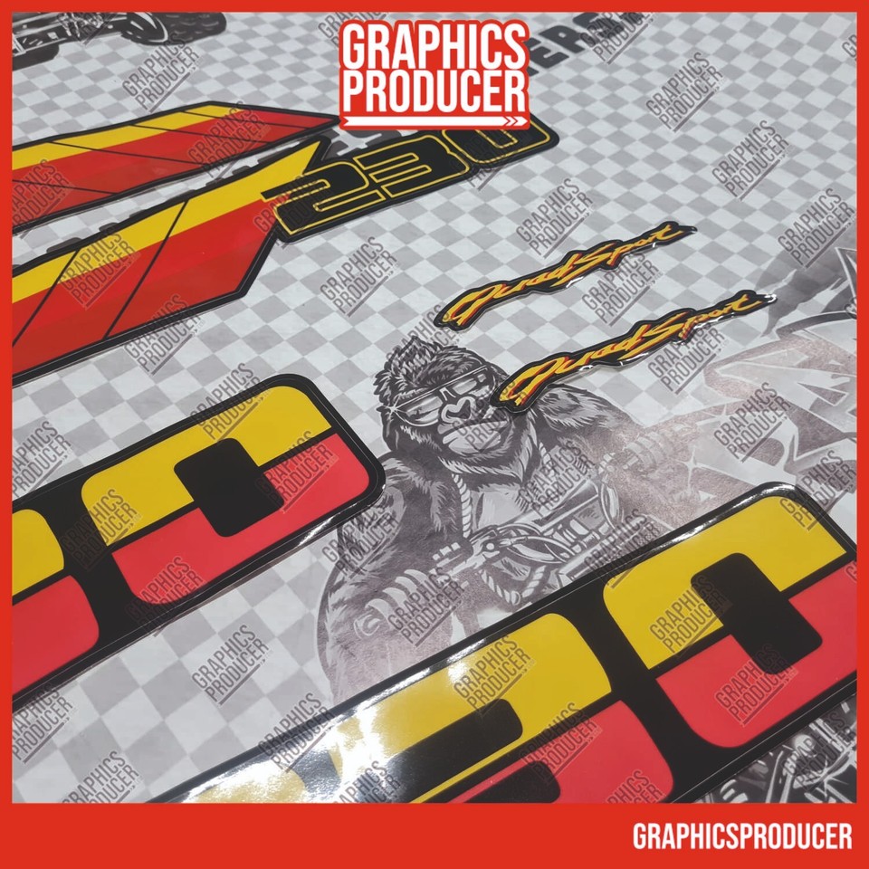Suzuki LT230 Quadsport Decals Replica Full Kit Graphic Sticker 85-86 ...