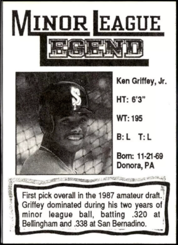 Ken Griffey Jr. Minor League Legends Promo Card RC-MT | eBay