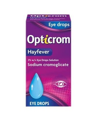 Opticrom Hayfever Allergy Eye Drops Sodium Cromoglicate - 10 ml - Fast ...