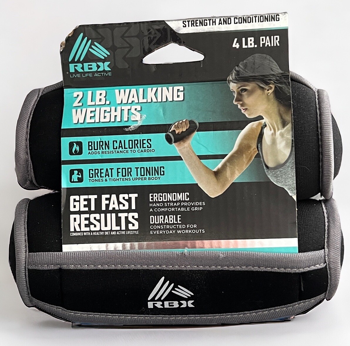 Hand Weights 1 Set Pair of 2 LB Each Soft Contour Grip RBX Walking ...