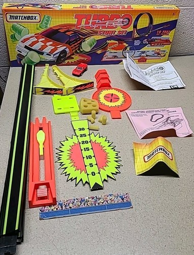 Matchbox Turbo Stunt Set Race Car Track with box Vintage Rare Toy ...
