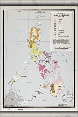 Poster, Many Sizes; Cia Map Of Philippines, Principal Languages 1964 | eBay