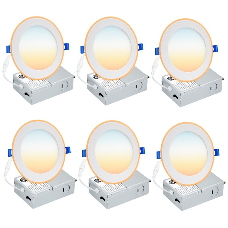 12W LED Recessed Light 5CCT 6 inch Ultra-Thin Dimmable Ceiling Lamp ...
