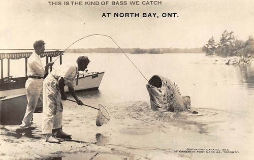 NORTH BAY Canada Ontario postcard Nipissing County RPPC exaggeration ...