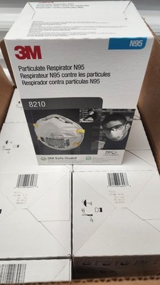 Case of 160 3M 8210 N95 Disposable Protective Respirator Mask, Exp 03/ ...