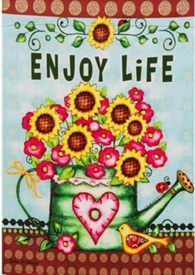 Enjoy Life Watering Can 13S4151 Evergreen SUEDE HOUSE Flag 28" x 44" | eBay