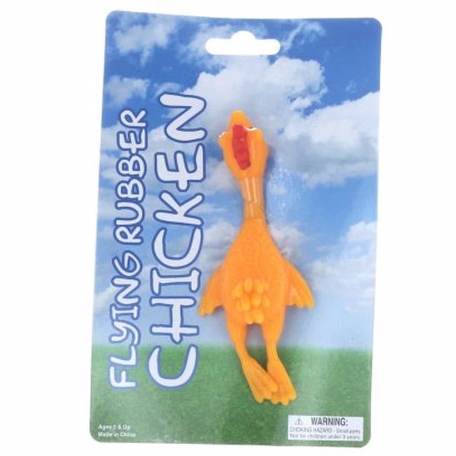 STRETCHING CATAPULT SLINGSHOT CHICKEN 4.5" Rubber Yellow Bird Finger ...