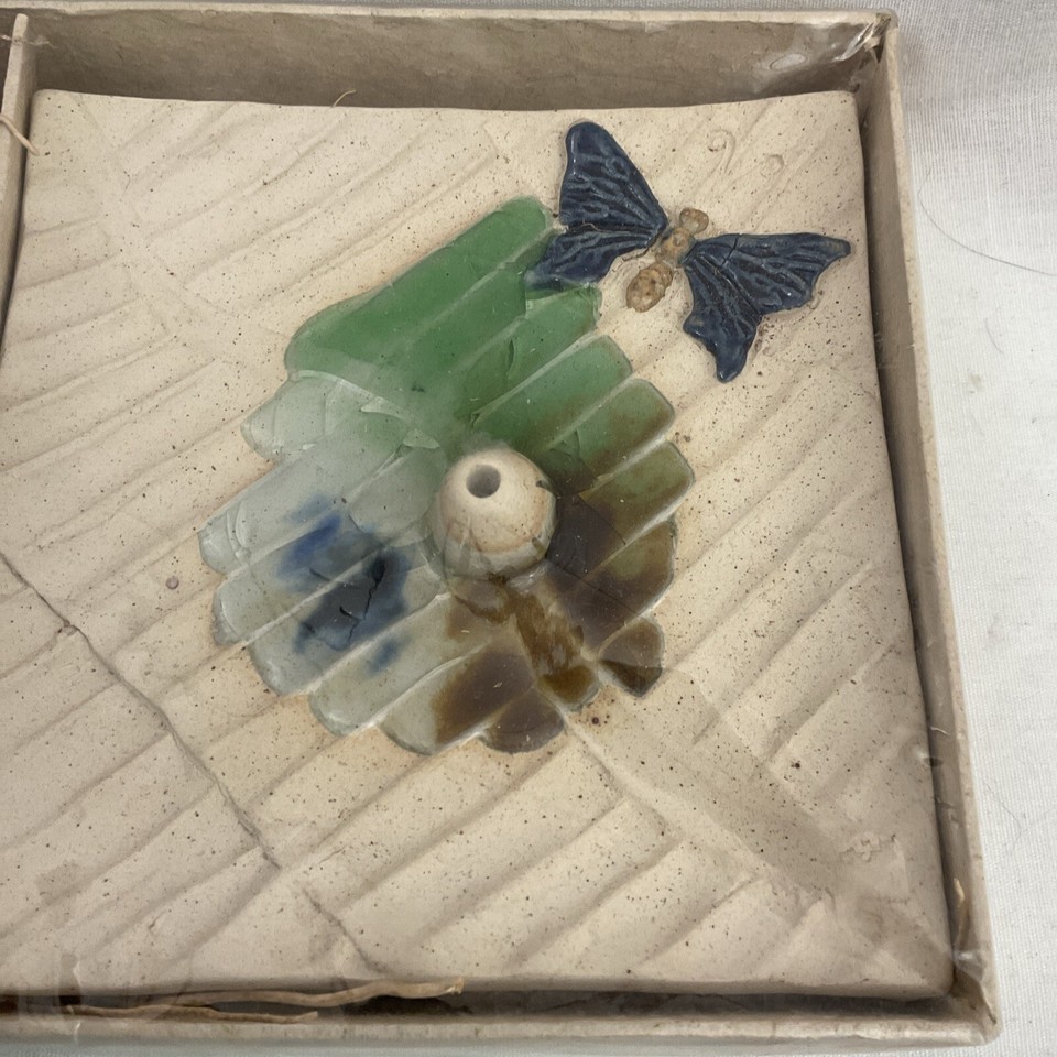 Incense Holder Tile Butterfly Incense Burners And 3 Incense Coils NEW ...