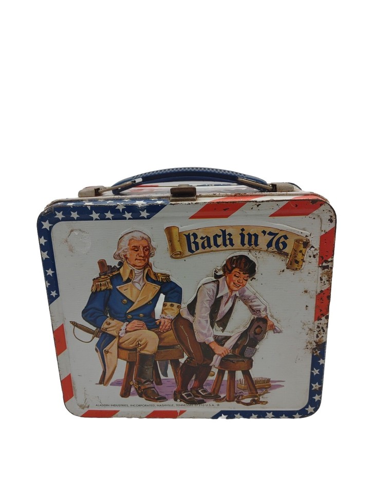 Vintage Aladdin Back in 76 Metal Lunch Box Bicentennial Colonial No ...