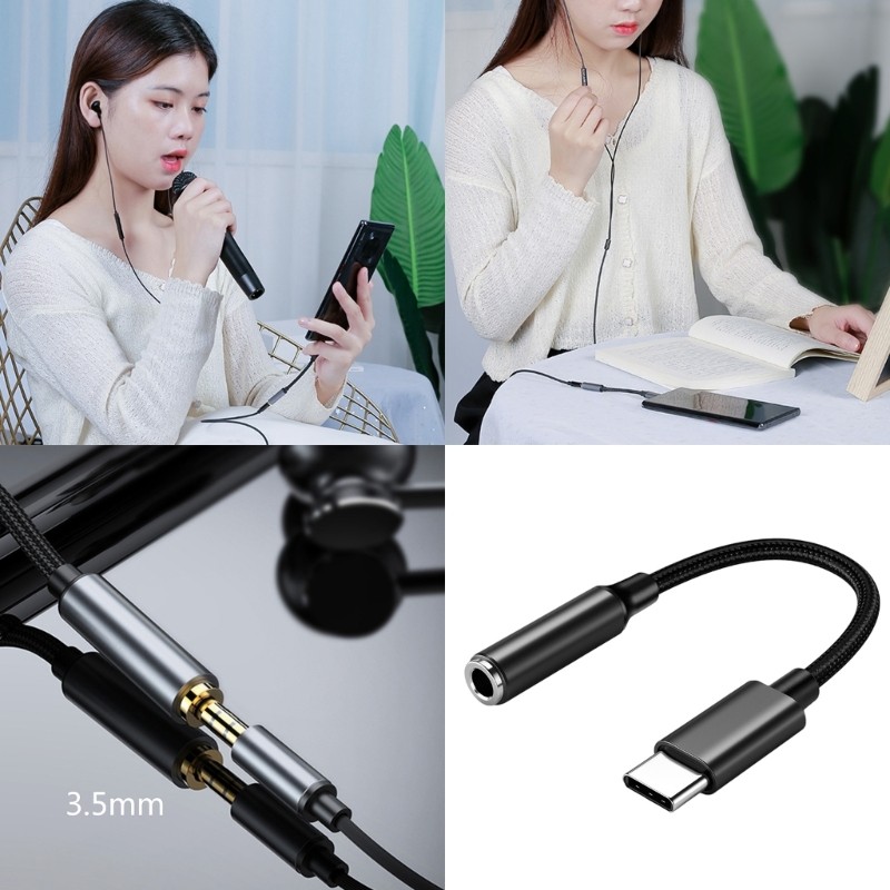 Dongle Cable for Phone Type C to 3.5mm Headphone Jacks Adapter Audios ...