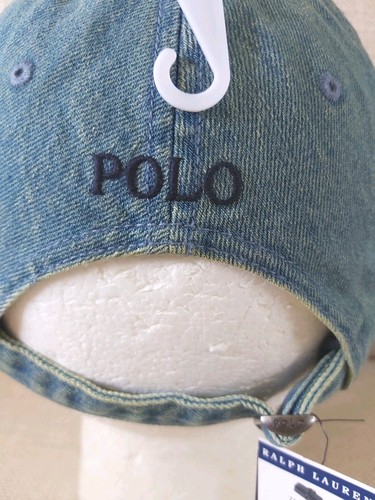 POLO RALPH LAUREN Washed Blue Denim Classic Sports BALL CAP Adult ...