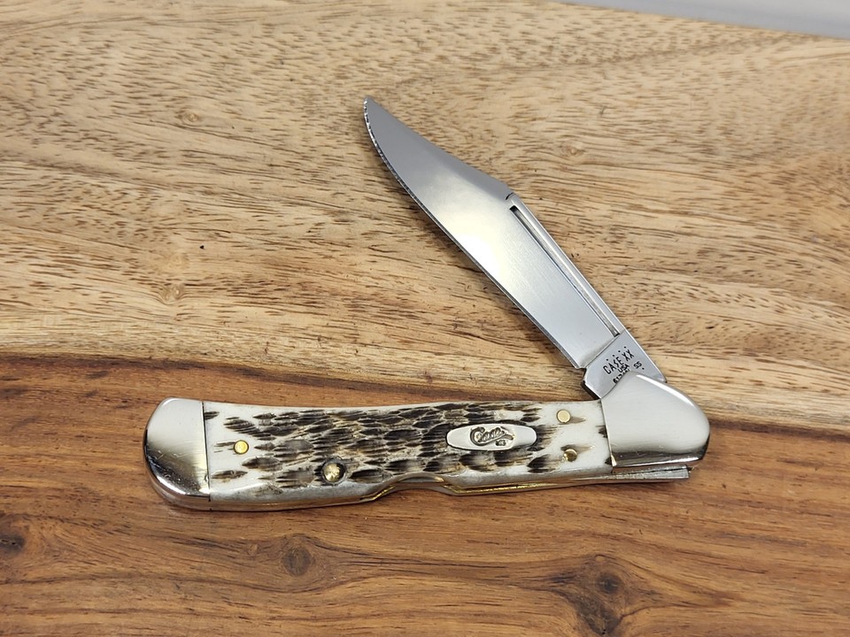 2021 CASE XX (#61749L SS) AMBER BONE "MINI-COPPERLOCK" POCKET KNIFE ...