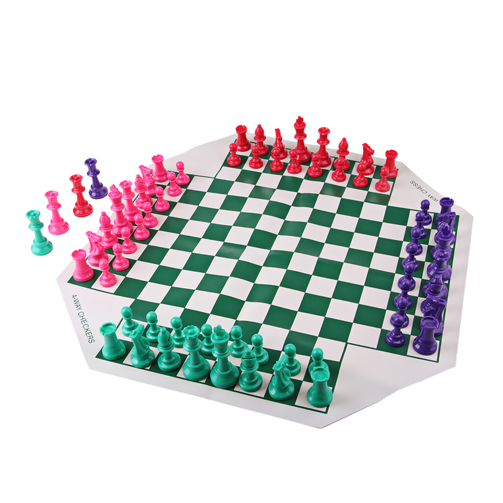 Traditional 4 Player Chess Board Chessman Set - Toy | eBay