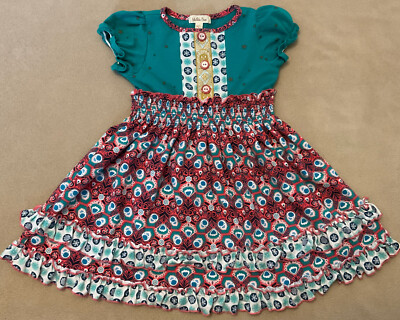 Matilda jane Clover dress 2 toddler girls snowflake smocked waist ...