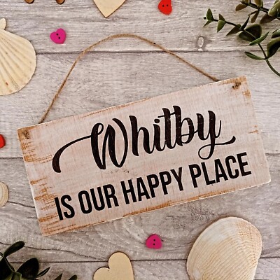 Handmade Rustic Wooden Whitby Sign | eBay UK