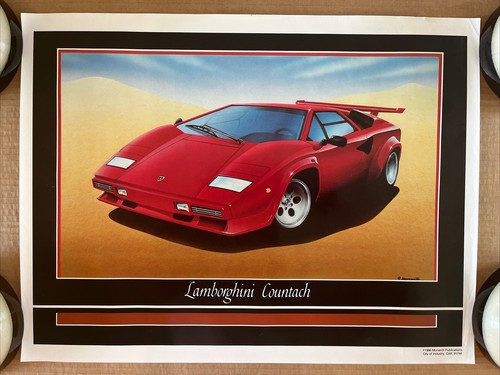Original Vintage 1986 80s Red Lamborghini Countach Sports Car Monarch ...