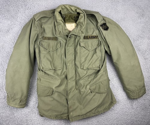 Vintage US ARMY Jacket Cold Weather Field Military Coat Medium Liner ...