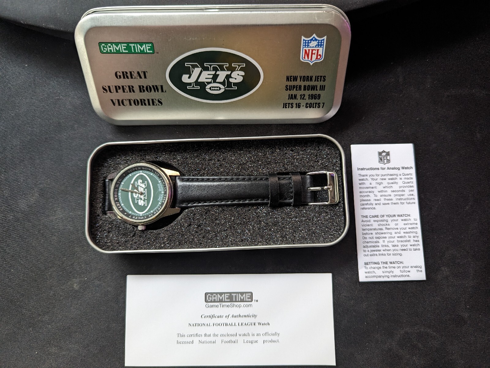 Jets/Colts Watch Vintage Game Time Super Bowl lll Victory | eBay